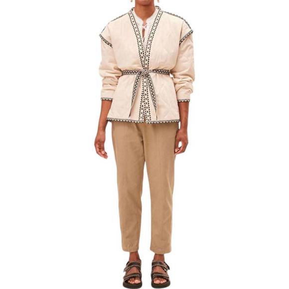 SUNCOO | Jackets & Coats | New Suncoo Evan Quilted Coat Jacket In Creme ...